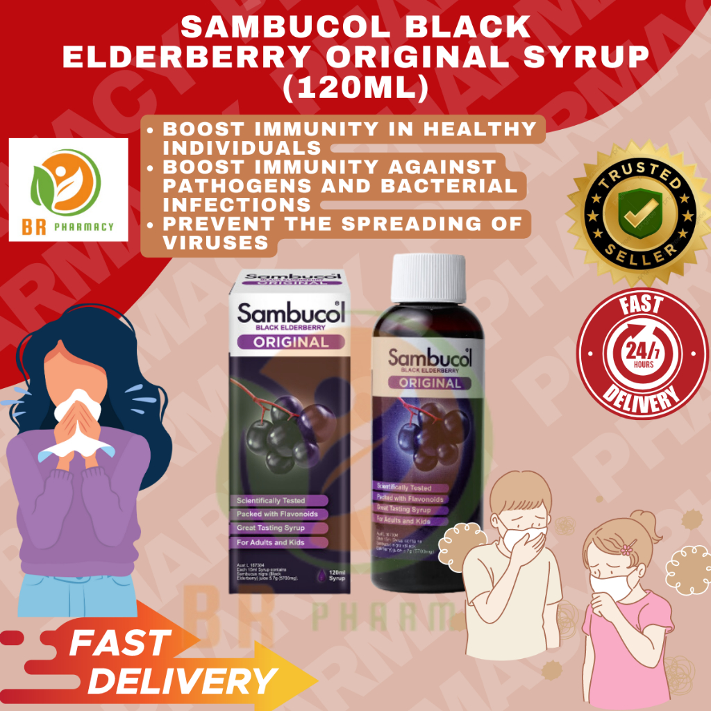 Sambucol Black Elderberry Original Syrup (120ml) | Shopee Malaysia