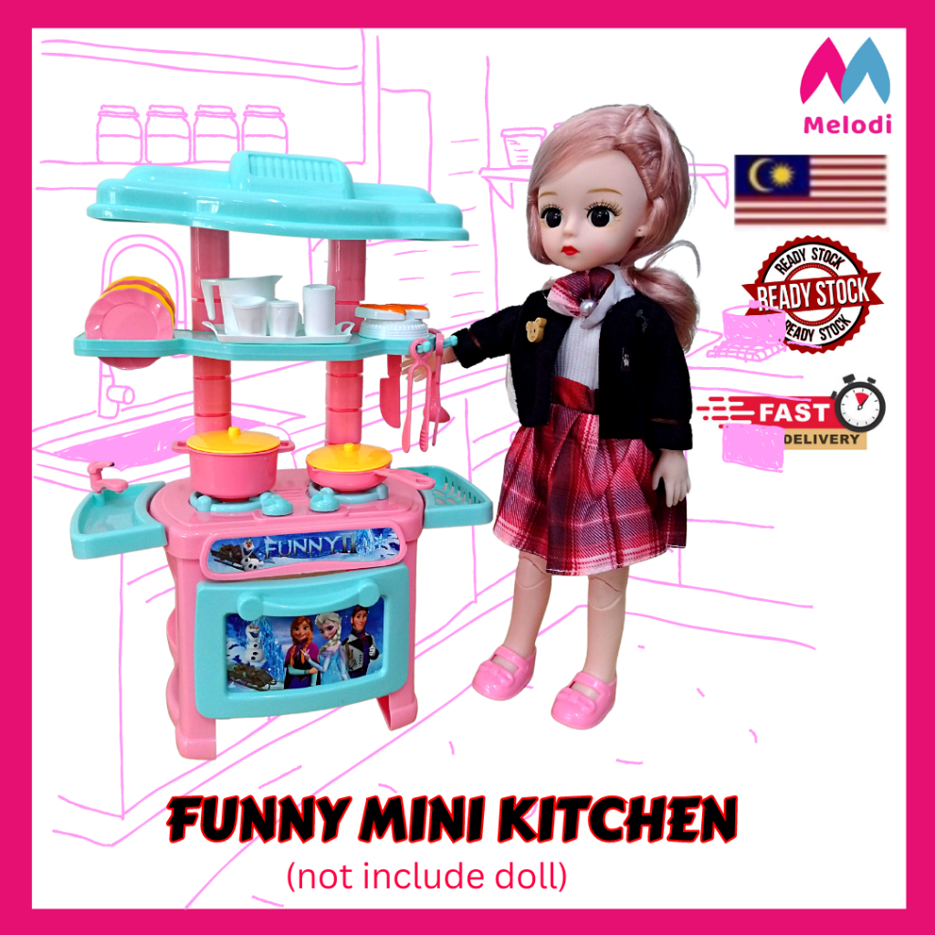 Mini Kitchen Hallo Kitty Piony Ferozen Dapur Mini Kanak-kanak | Shopee ...