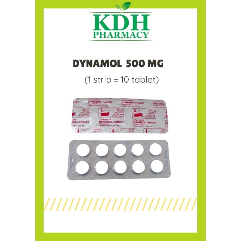 DYNAPHARM DYNAMOL (PARACETAMOL) 500MG (DEMAM/ TAHAN SAKIT) | Shopee ...
