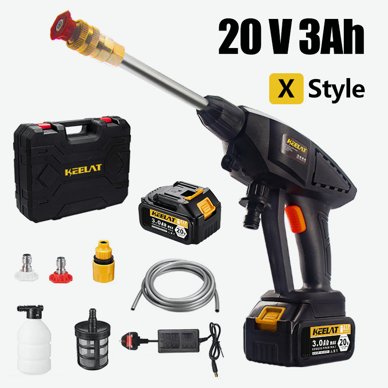 KEELAT Cordless Water Jet High Pressure Car Wash Gun Mesin Cuci Kereta Electric Car Washer Wash ...