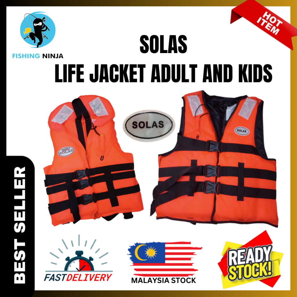 Original Solas Life Jacket for Adult and Kids Ready Stock Fishing ...