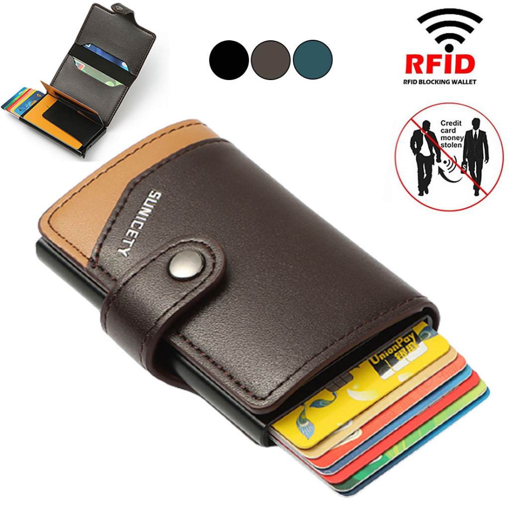Credit Card Wallet Women Automatic Pop-up Card Case Wallet RFID ...
