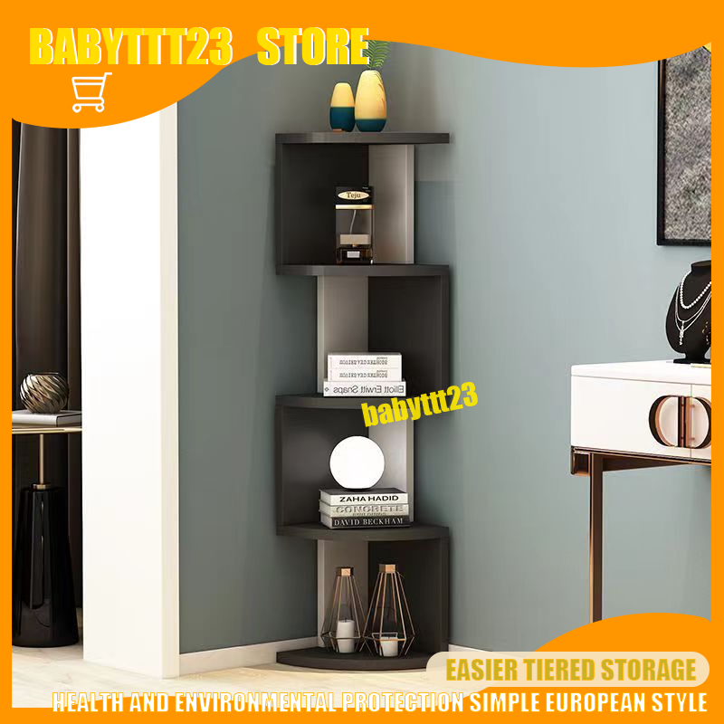 Minimal corner storage rack floor to floor multi-layer bookshelf ...
