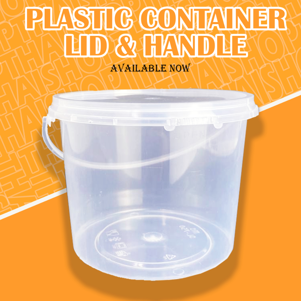Bekas Plastik Bulat Bertangkai Round Plastic Food Container with Lid ...