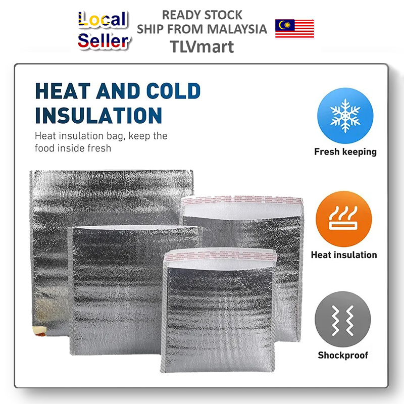 Aluminium Thermal Ice Cooler Bag Frozen Bag Foil Insulated Food Bag ...
