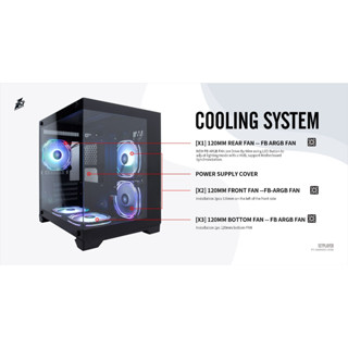 1STPLAYER Megaview MV5 Series M-ATX Case - Black/White (Build-in 3 ARGB ...