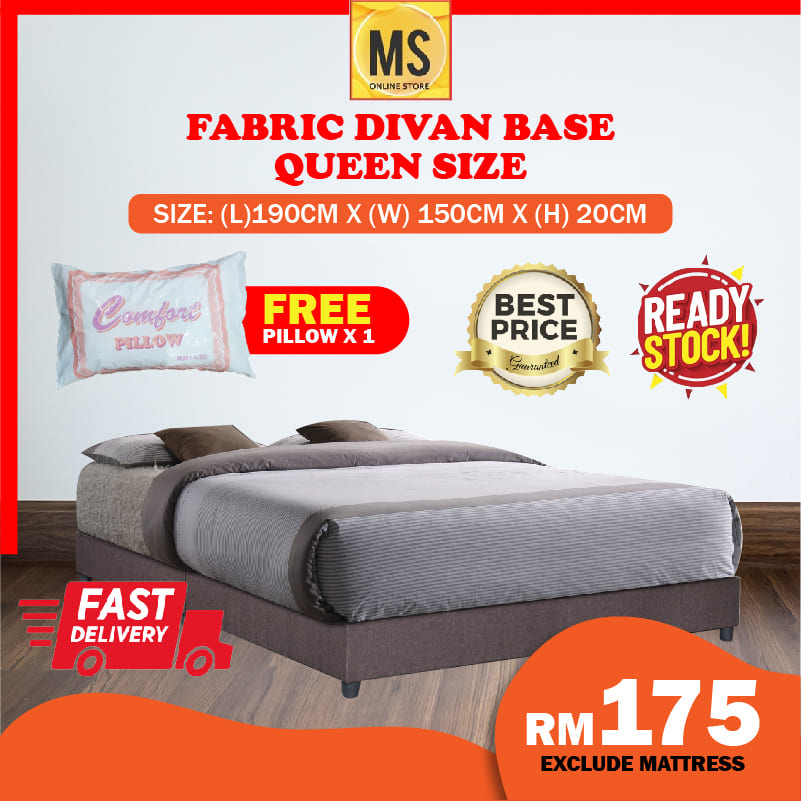 ( HOT SALE ) FABRIC DIVAN BASE ONLY - QUEEN SIZE ** BROWN COLOUR ...