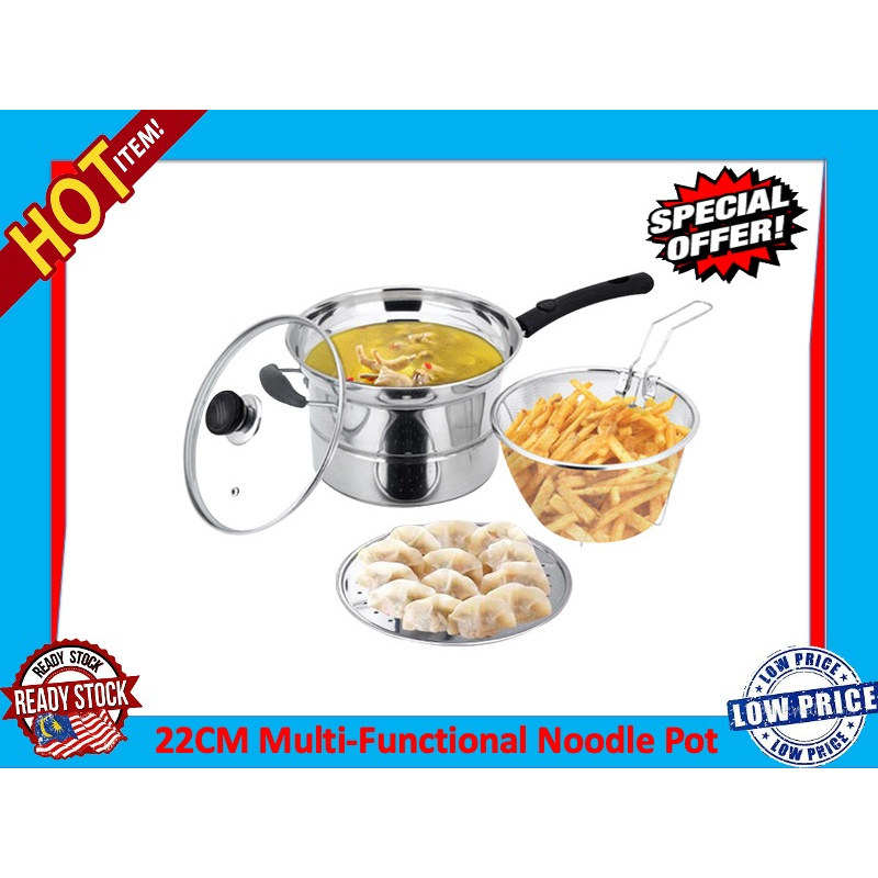 Korean Multi Cooker Cooking Pot Pan Deep Fry Fryer Steam Stew Pot Pan ...