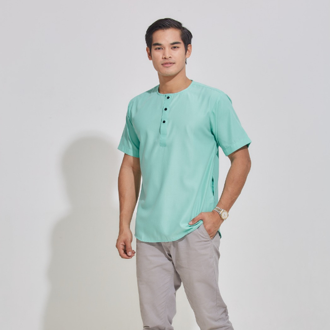 MIKANIA Kurta Raya warna Mint Green Short Sleeve | Shopee Malaysia