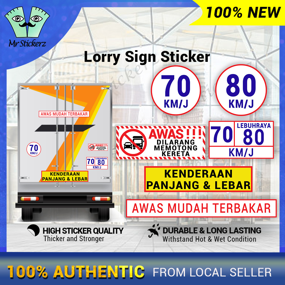 Kenderaan Panjang dan Lebar Lorry Sign Sticker Speed Alert Warning for ...