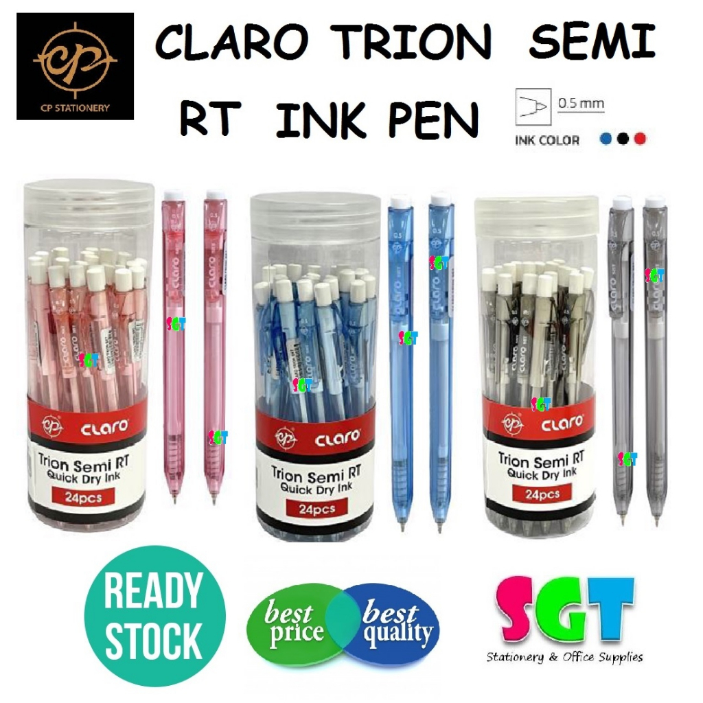 CP Claro Trion Semi Gel Ink Pen 0.5mm / 0.7mm ( 24 pcs ) | Shopee Malaysia