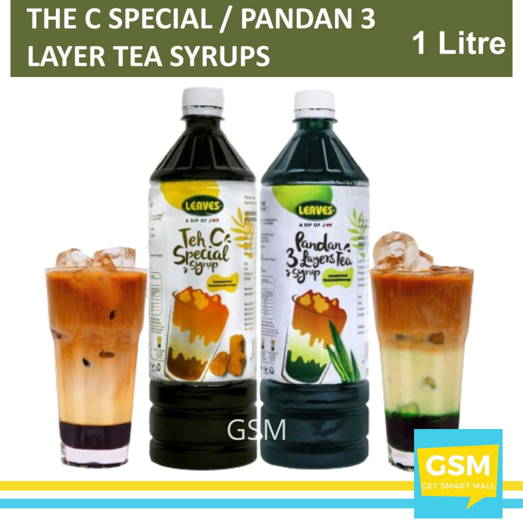 LEAVES Three Layer Tea Syrup (Teh C Special Syrup / Pandan 3 LAYER TEA ...