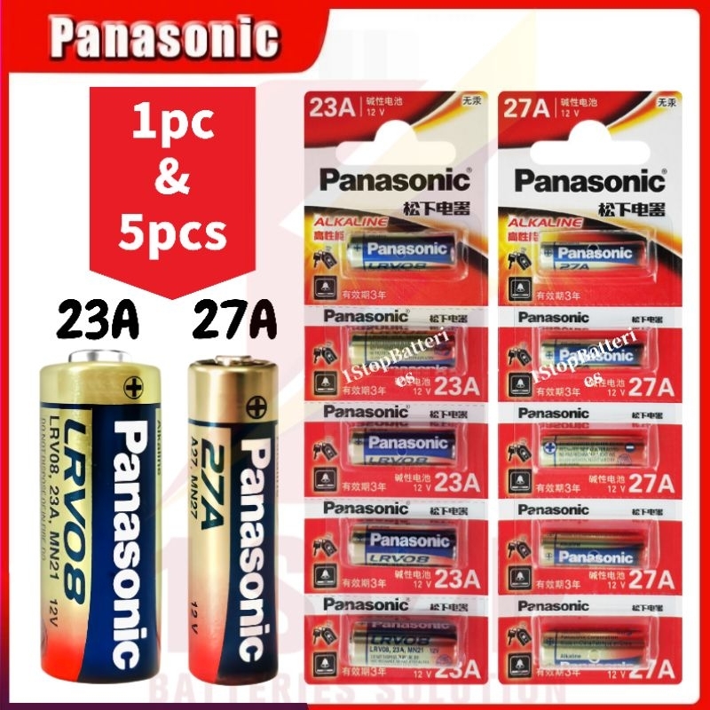 [GENUINE] Panasonic 12V Alkaline A23/23A & A27/27A 1pc or 5pcs | Shopee Malaysia