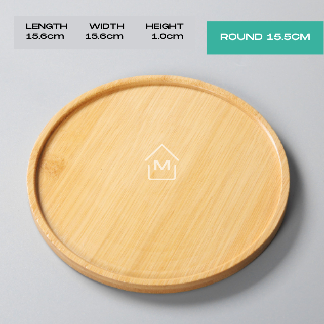Mini Tray Saucer Round Square Bamboo Style Flower Succulent Cactus Pot ...