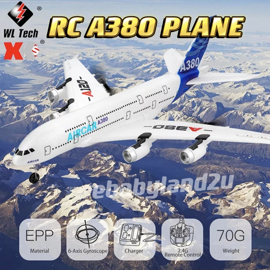 WLToys XK A120 A380 2.4GHz 3CH RC Airplane Fixed Wing RTF Remote Control Airplane | Shopee Malaysia