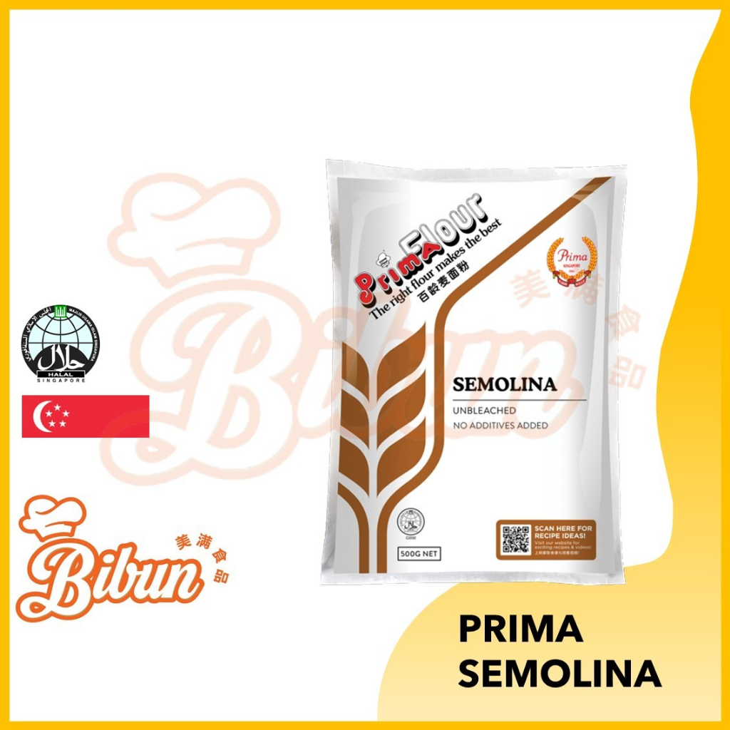 PRIMA Semolina Flour (Unbleached) / Sugee Flour / Tepung Suji 500gm ...
