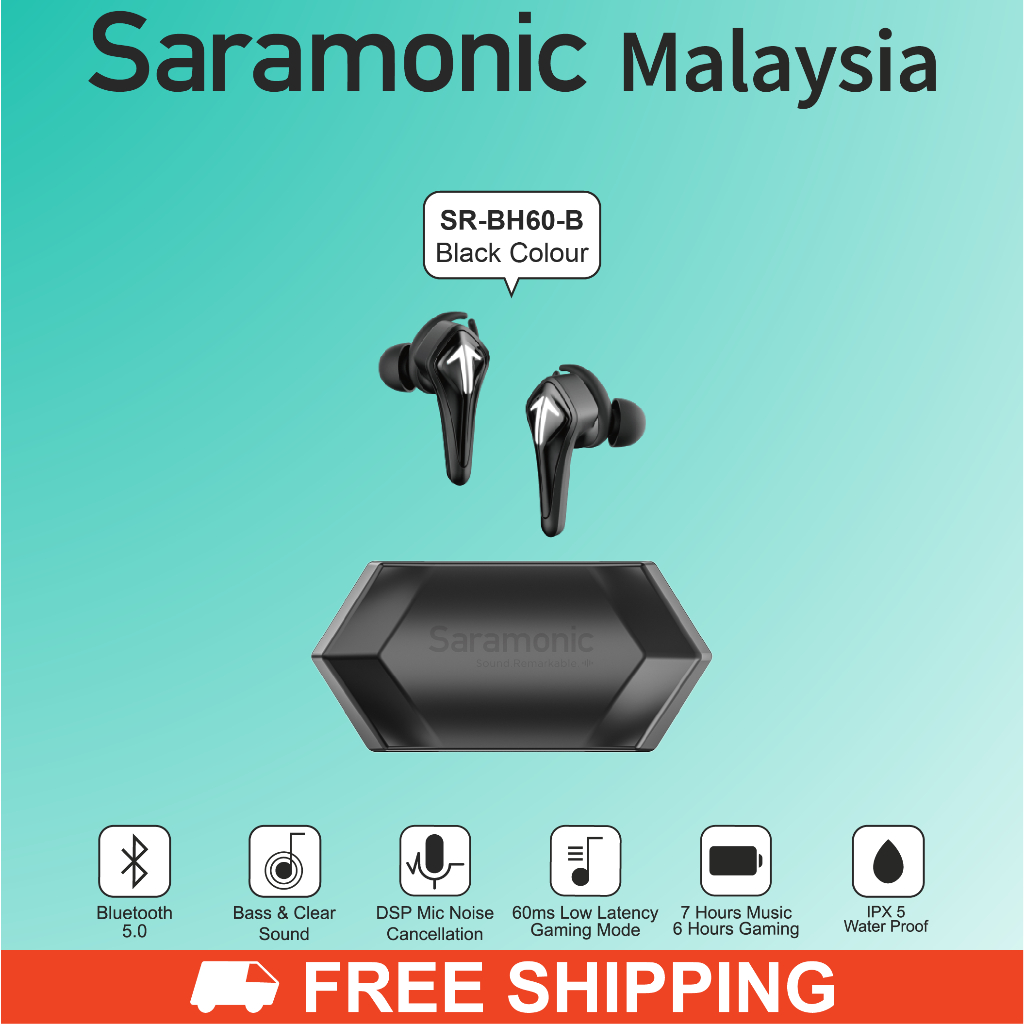 Saramonic Sr Bh60 Games Monic True Wireless Gaming Earbuds Tws Low