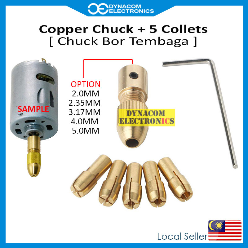 2.0MM 2.3MM 3.17MM 4.0MM 5MM MICRO DRILL CHUCK+5 COLLETS [Chuck Bor ...