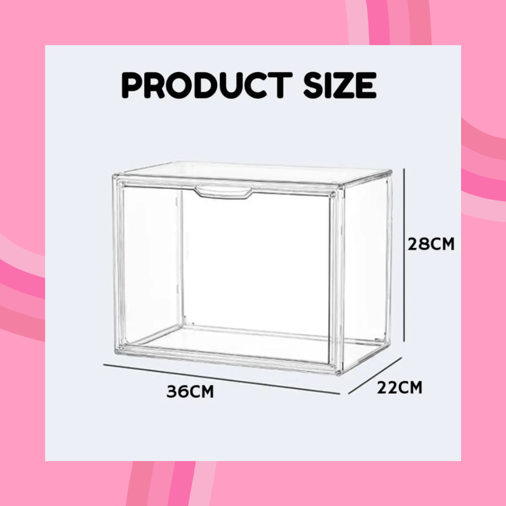 Full Transparent Magnetic Side Drop Display Box Hard Case Storage Box ...