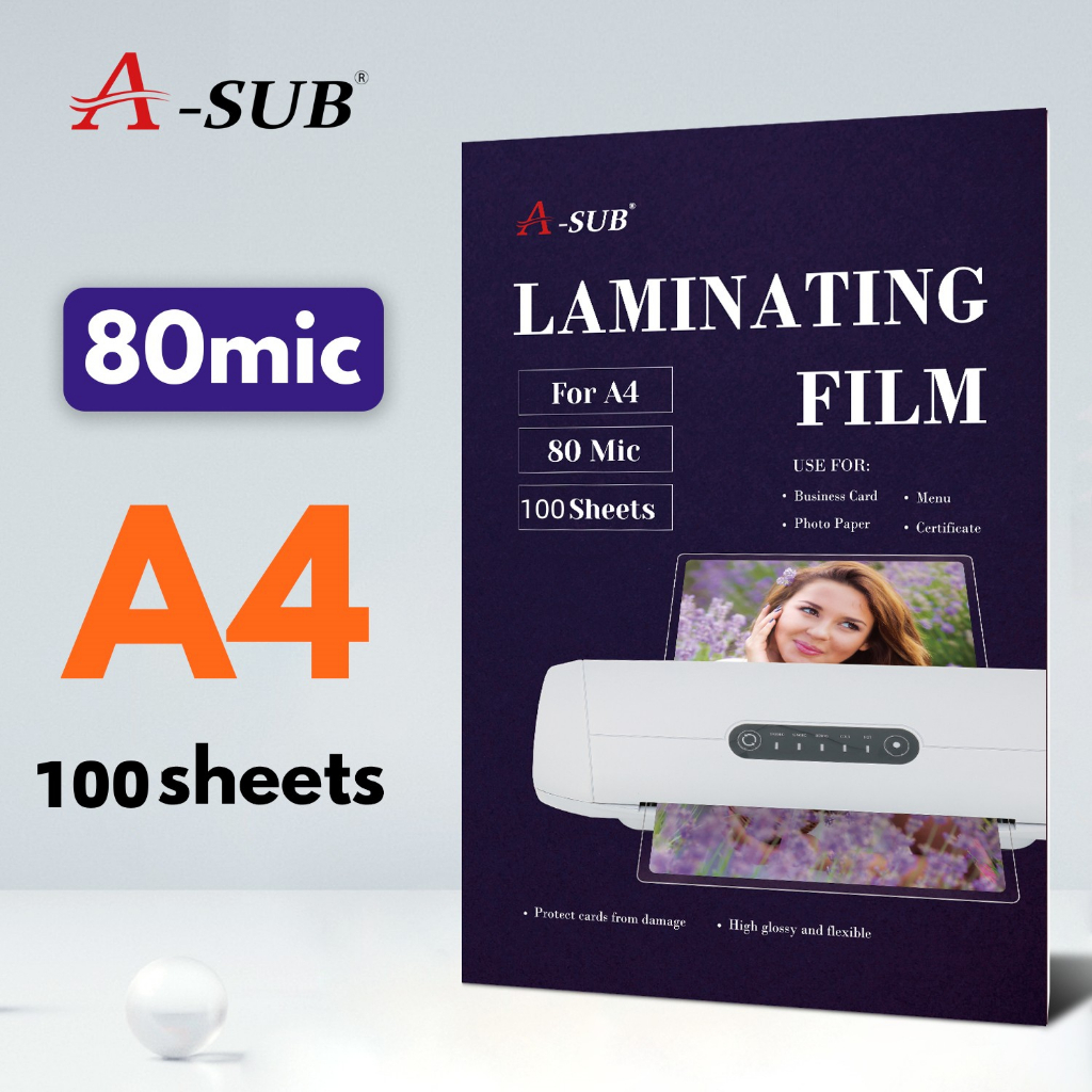 【80MIC】A-SUB A4 LAMINATOR FILM 100pcs Laminate Film 80Mic laminate pouches | Shopee Malaysia
