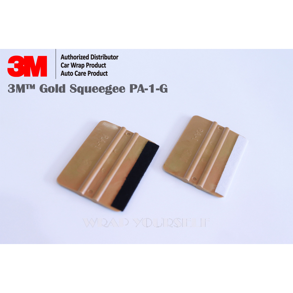 3M™ Hand Applicator ORIGINAL 3M Felt Edge Squeegee PA1-G Gold/Blue Wrap ...