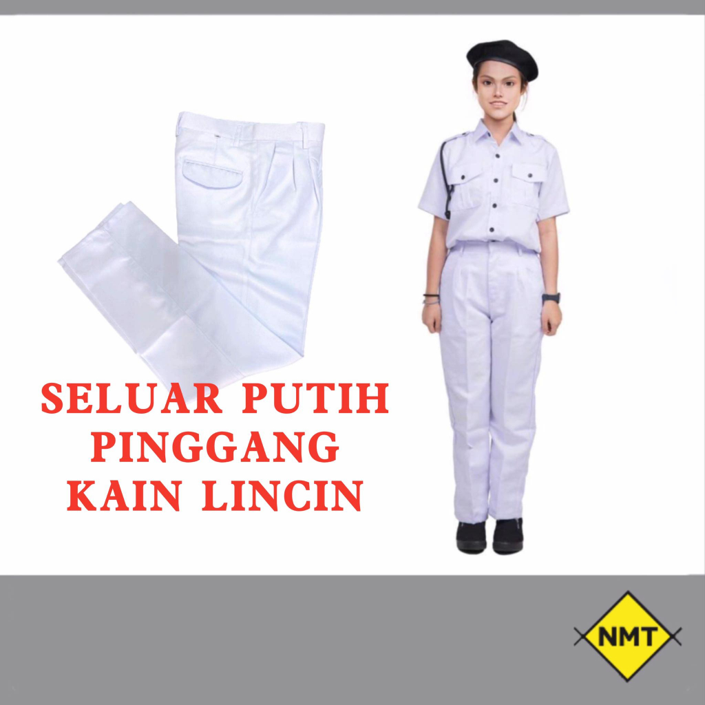 Seluar Putih Pinggang Kain Lincin Gabardine Fabric/Pakaian Persatuan ...