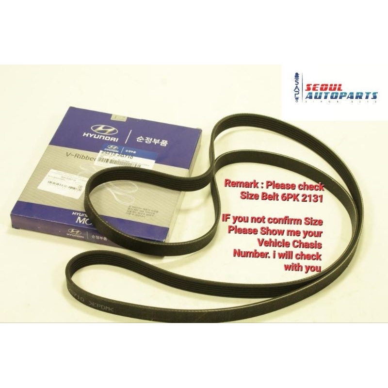 FAN BELT - 6PK 2131 = Sportage SL > Theta 2 Engine (2013) #252122G710 ...