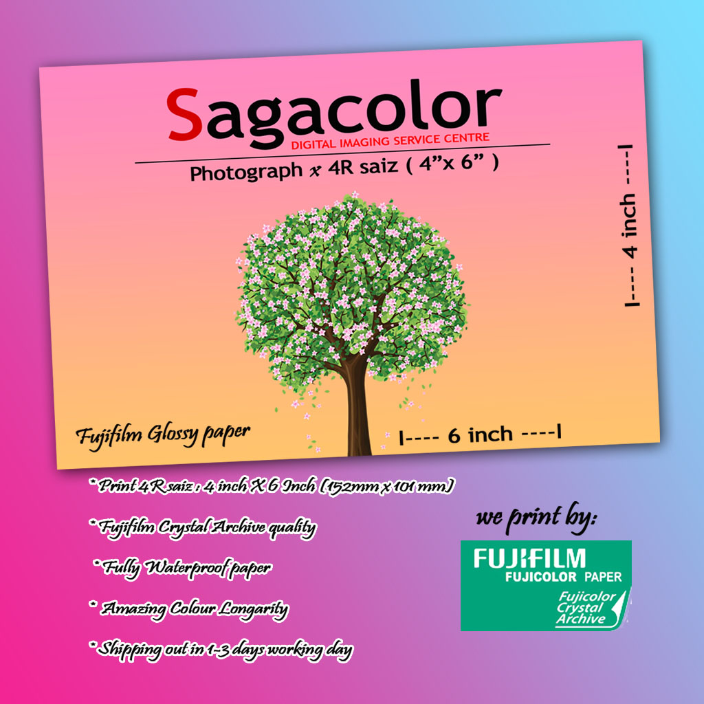 Print Photo 4R saiz ( 10-60 pcs )(Fujifilm Glossy Paper) | Shopee Malaysia