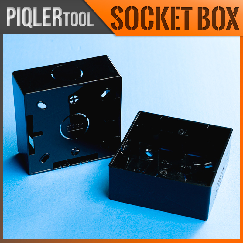 Black Socket Box Wall Mount Electrical Switch Base Box 3x3 86mm PVC ...