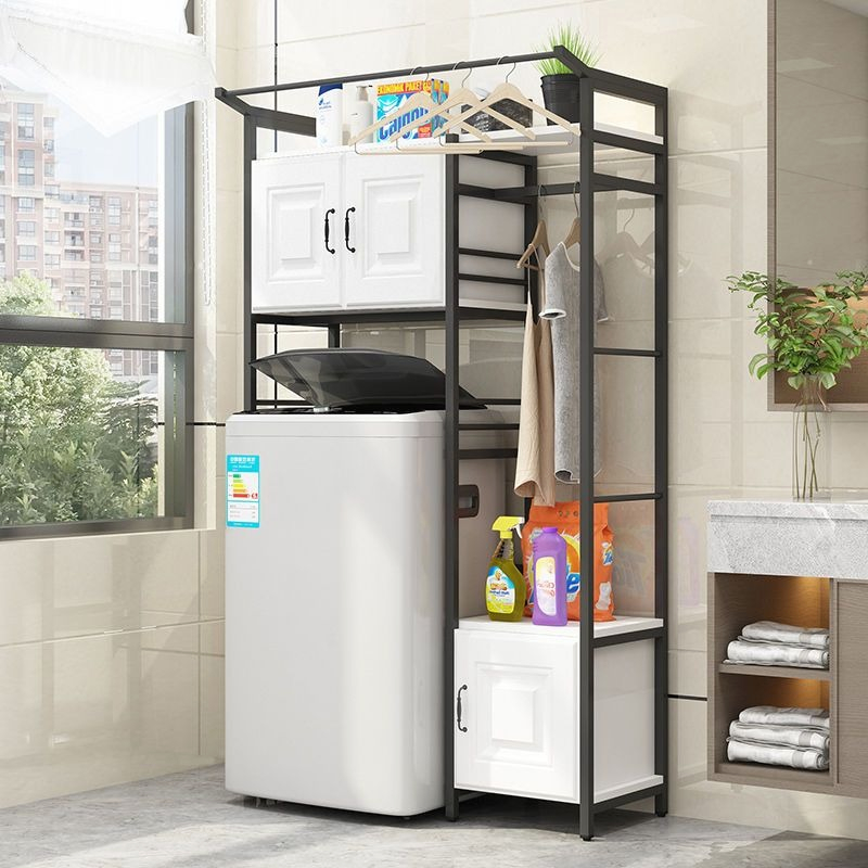 Balcony washing machine storage rack Roller wave wheel flip top washing ...