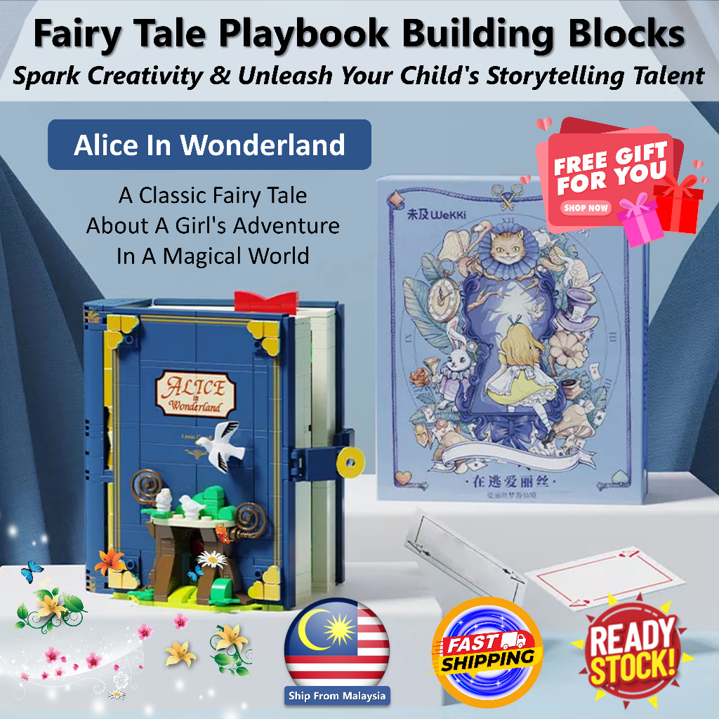 Fairy Tale Play Book Building Blocks Alice in Wonderland Toy Spark ...