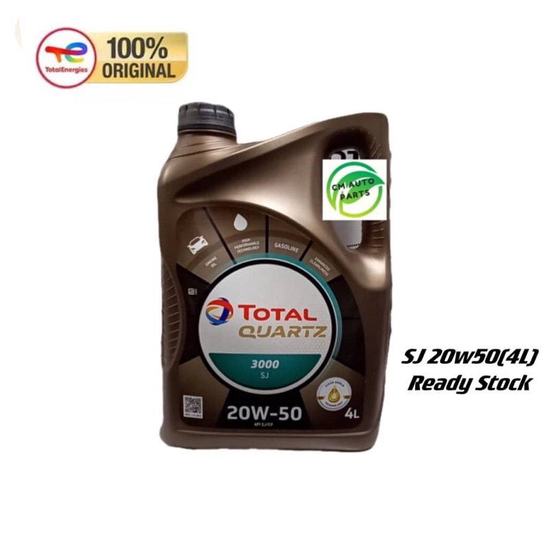 (100% Original) MOTOR OIL TOTAL QUARTZ 3000 SJ 20W50(4L) | Shopee Malaysia