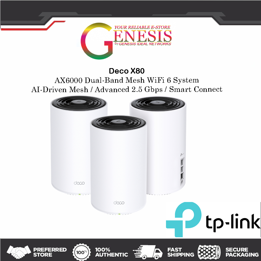 TP-LINK DECO X80 (1/2/3-PACK) AX6000 DUAL-BAND MESH WiFi 6 SYSTEM ROUTER | Shopee Malaysia