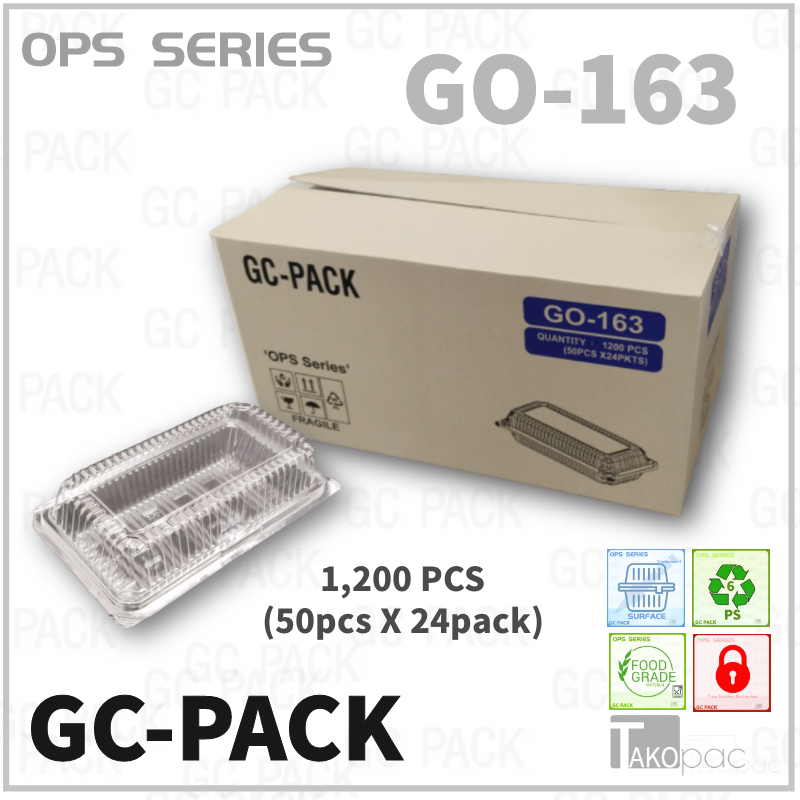 GO-163 OPS Plastic Tray with Lock (BULK 1,200pcs±)Bakery Roti Sosej Hot ...