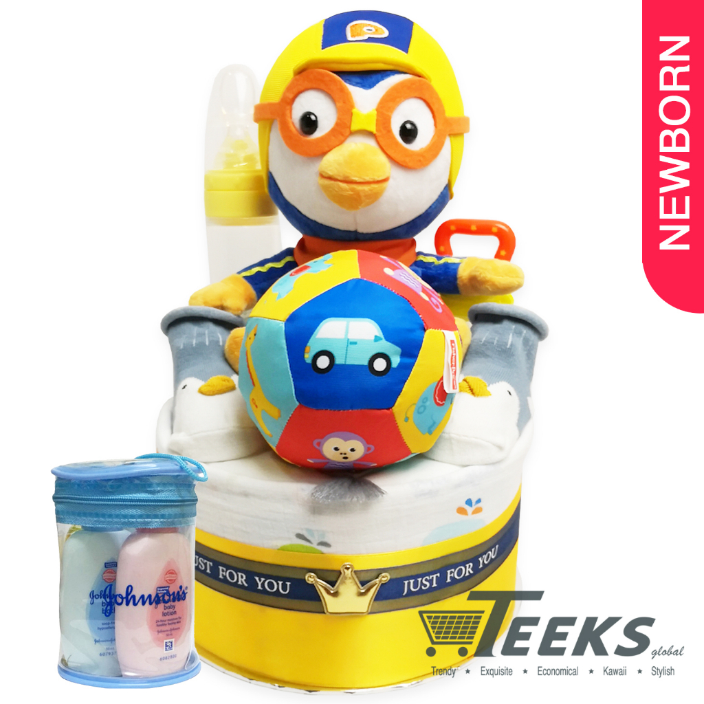 Baby Hamper Pororo 9-inch Diaper Cake Baby Newborn New Arrival Baby ...
