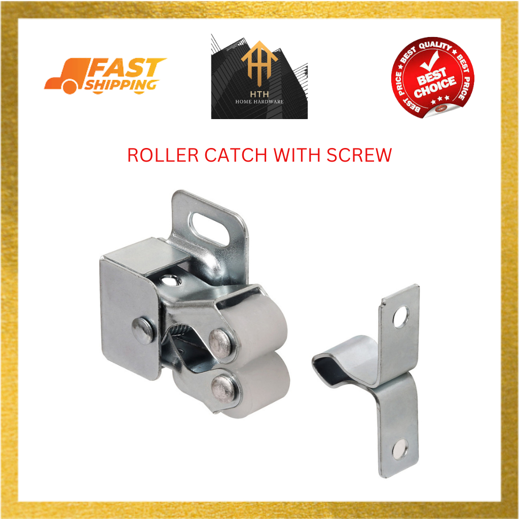 Cabinet Zinc Plated Double Roller Catch with Spear Strike Cupboard Cabinet Door Latch | Shopee ...