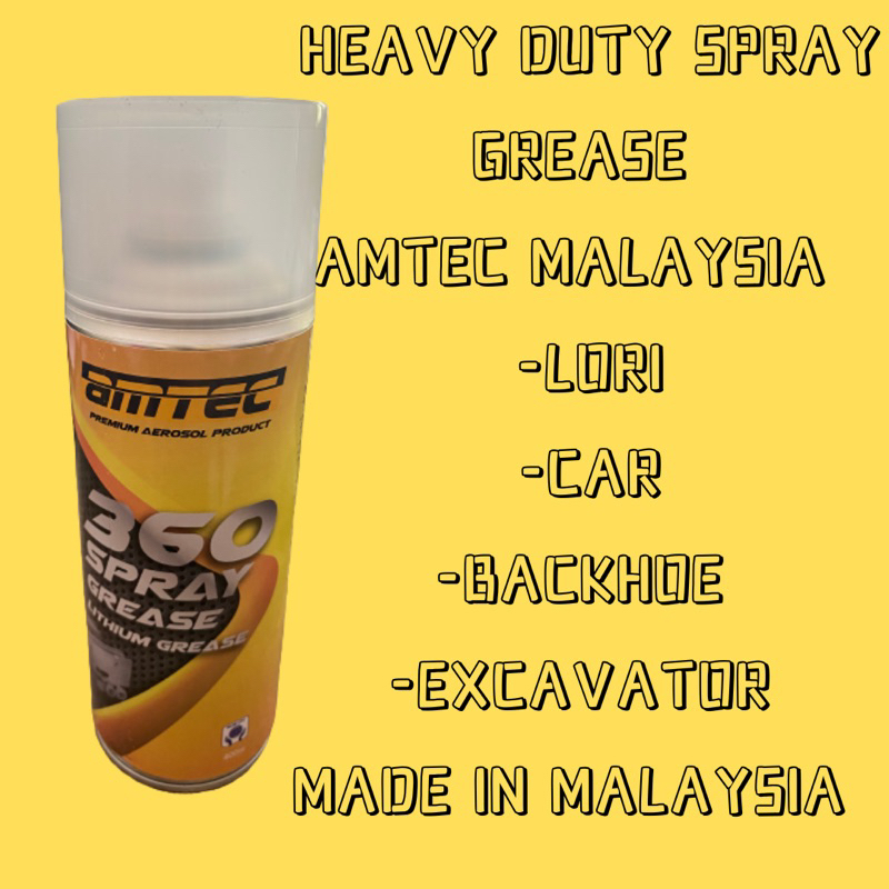 SPRAY GREASE AMTEC HEAVY DUTY 400ML BACKHOE LORI EXCAVATOR | Shopee ...
