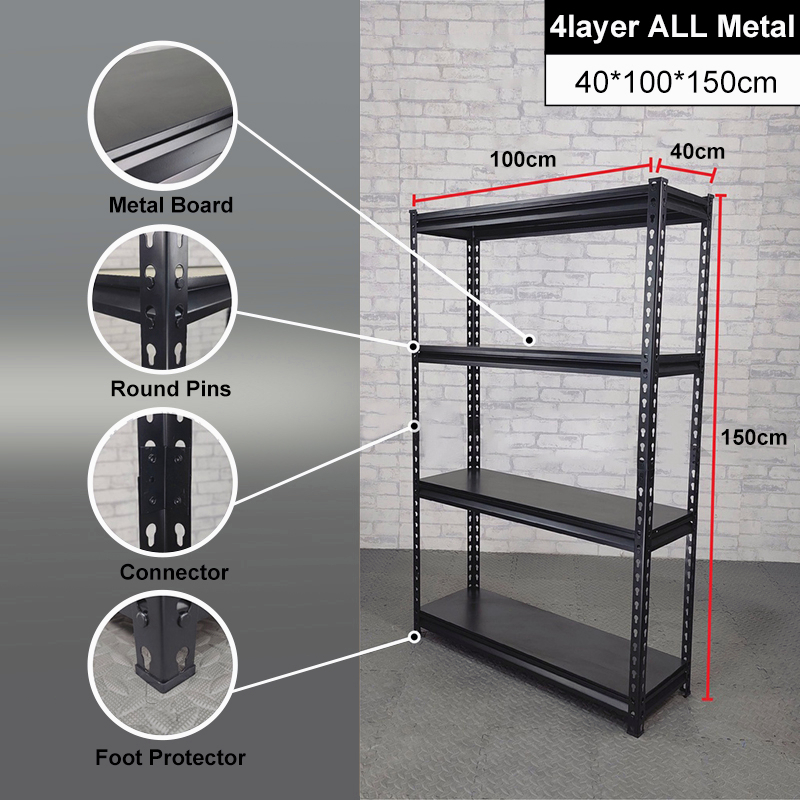 HM 3/4/5 Tier Metal Adjustable Boltless Rack Warehouse Rak Barang Rak ...
