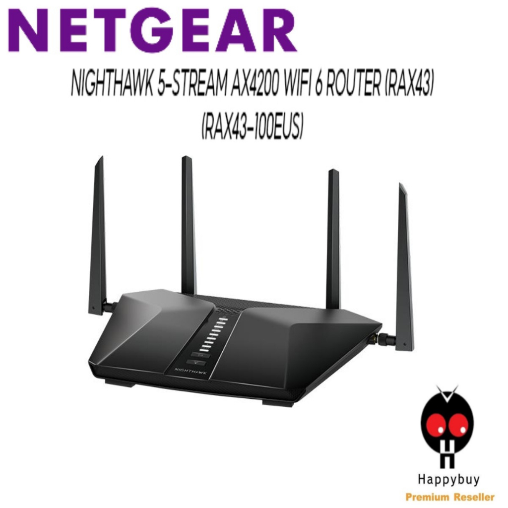 Netgear Nighthawk 5-Stream AX4200 WiFi 6 Router (RAX43) -(RAX43-100EUS ...