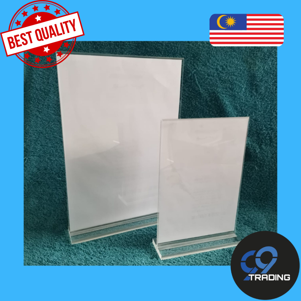 [Ready Stock !!] ACRYLIC T Shape Display Stand Plastic Transparent (A4 ...