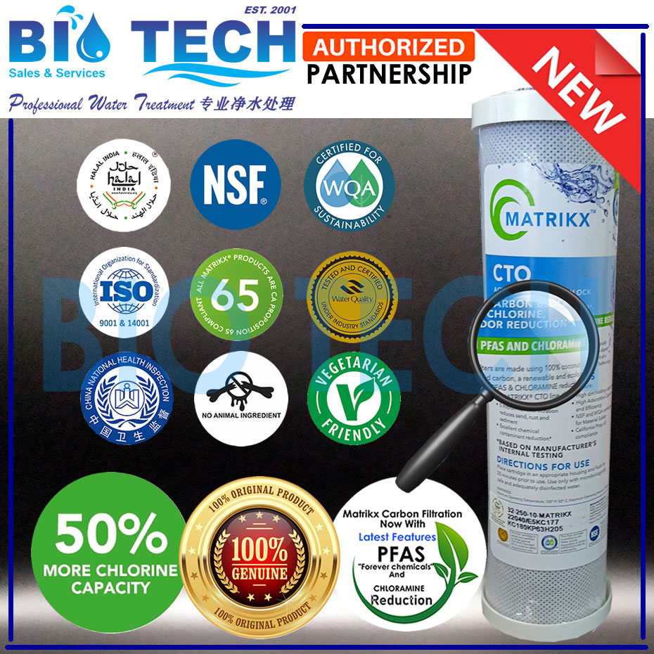10" Matrikx CTO Activated Carbon Block Water Filter Penapis Air Murah ...