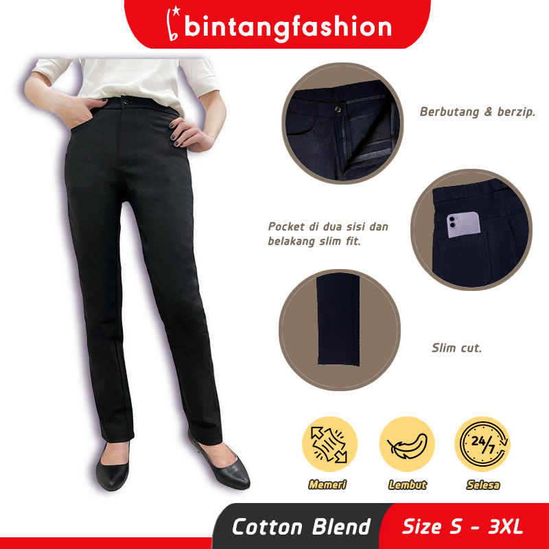Bintang Fashion Seluar Slack Bergetah Kaki Kecil | Seluar Kerja Wanita ...