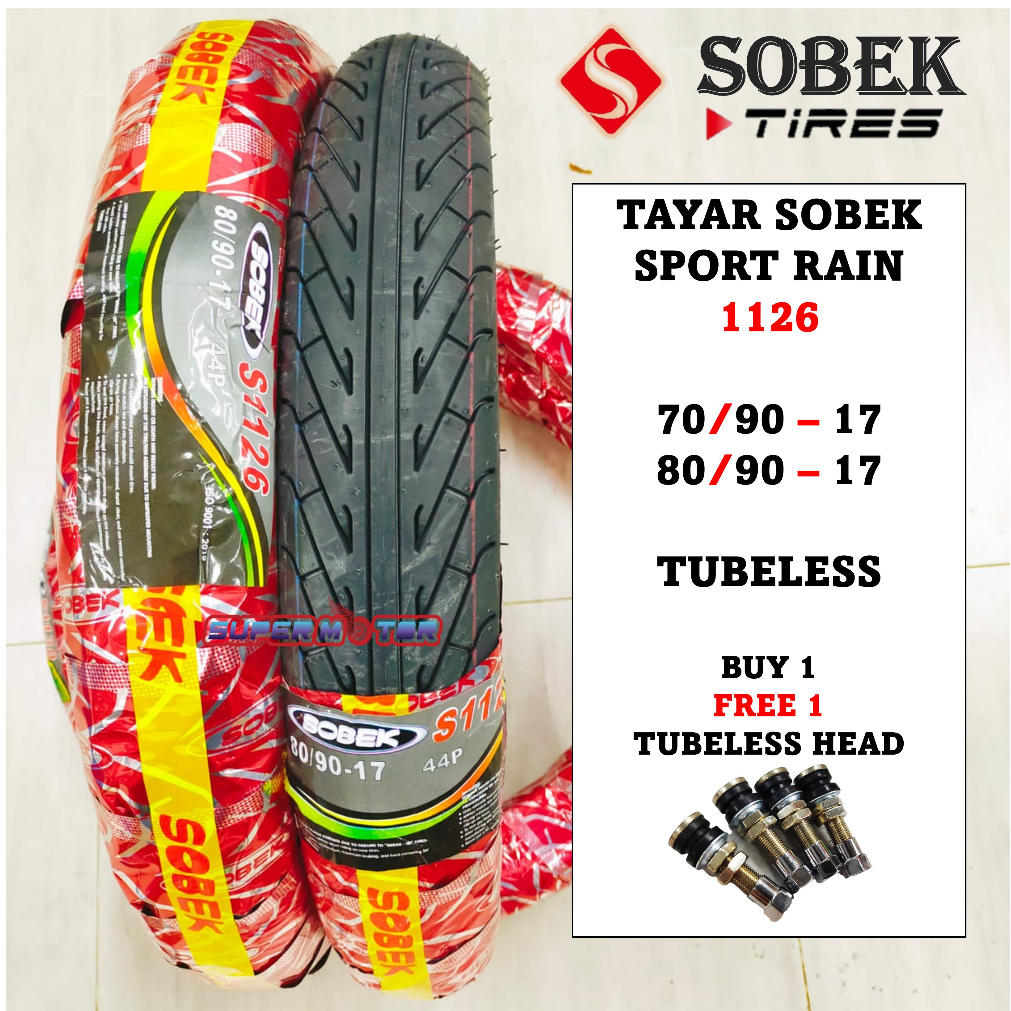 TAYAR MOTOR 70/90-17 & 80/90-17 TUBELESS TYRE BUNGA TT / BUNGA 100 ...