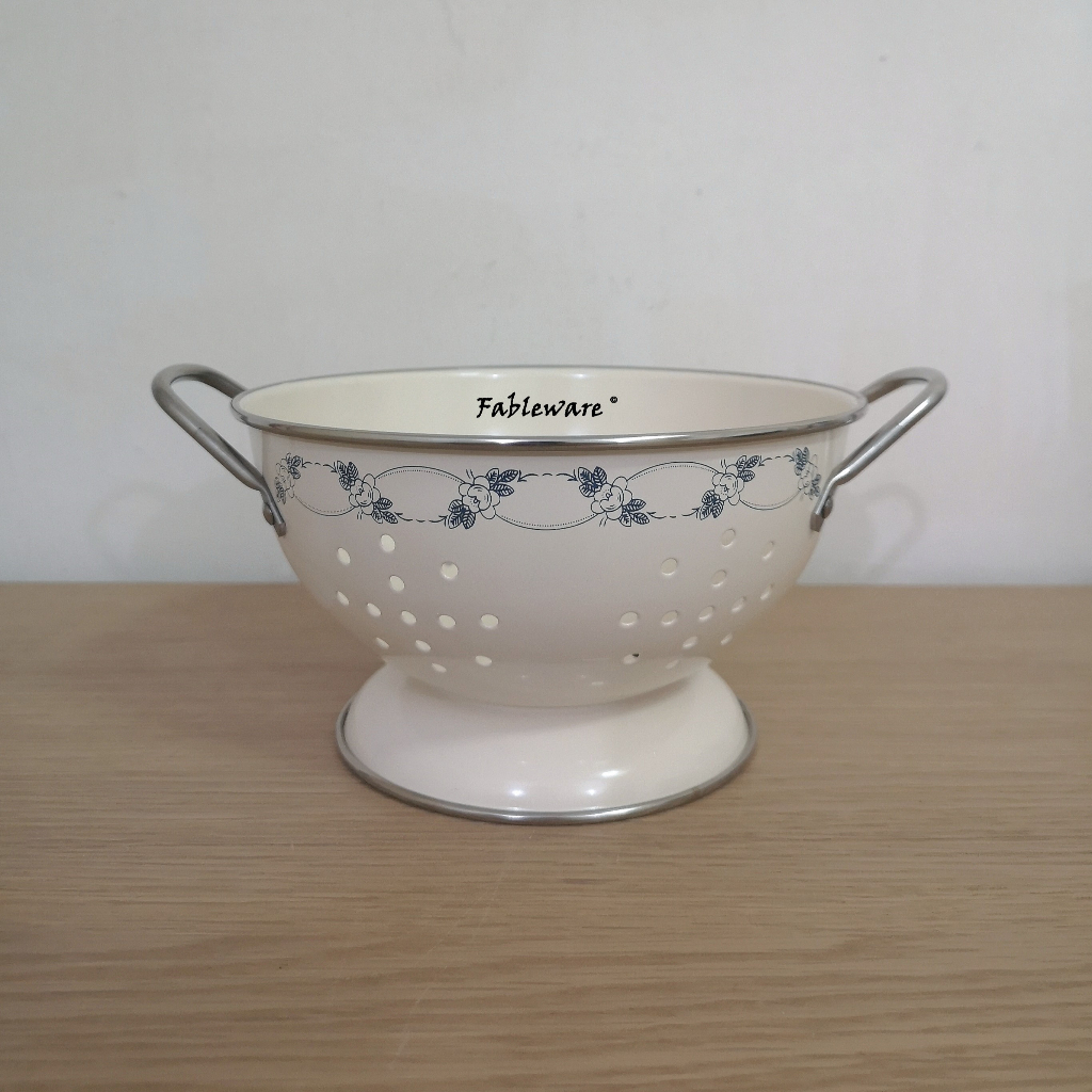 [DEFECT] French Style Metal Colander With Handle - Rose Pattern (Small ...