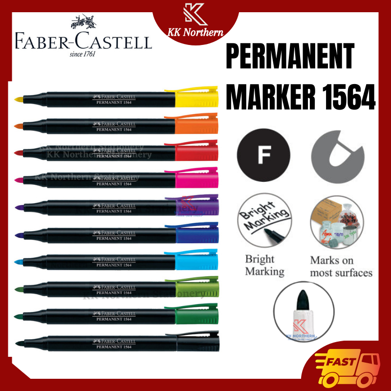 Faber-Castell Permanent Marker Slim 1564 Fine Tip Marker Pen Penanda ...