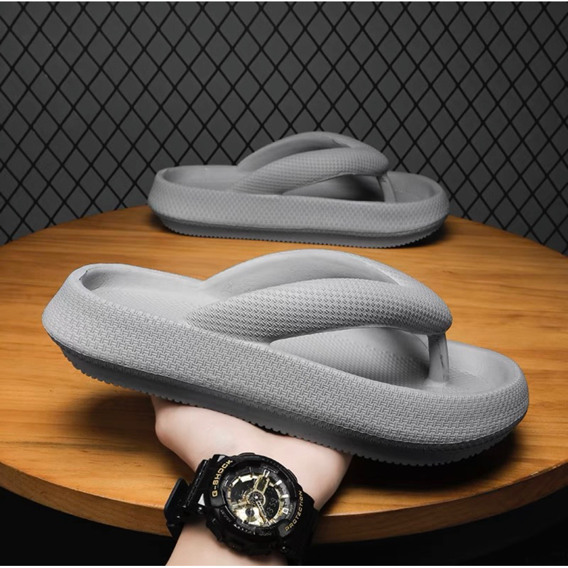EVA Unisex Thick Slipper Flipper Soft Rubber Selipar Wanita Lelaki ...