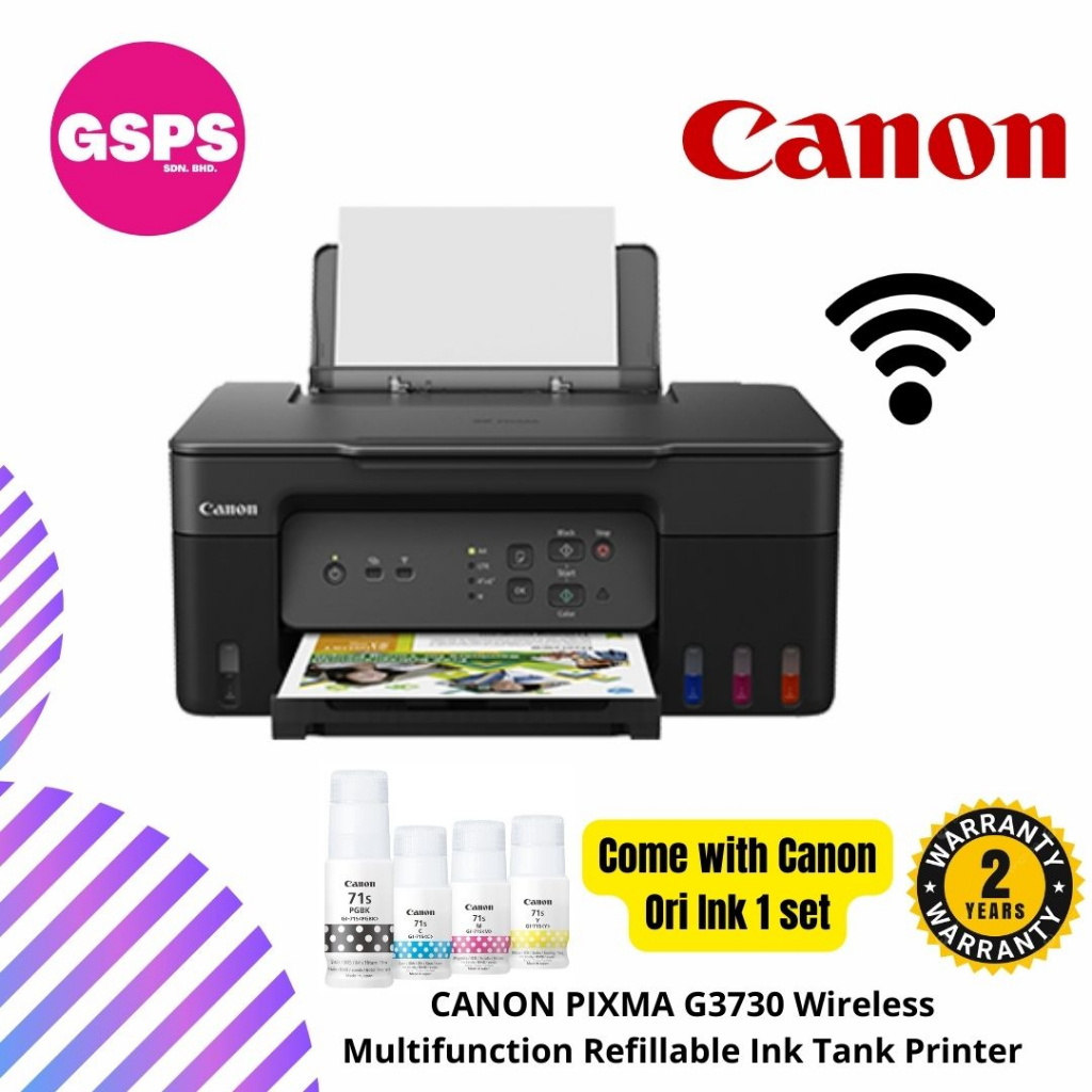 CANON PIXMA G3730 Wireless Multifunction Refillable Ink Tank Printer ...