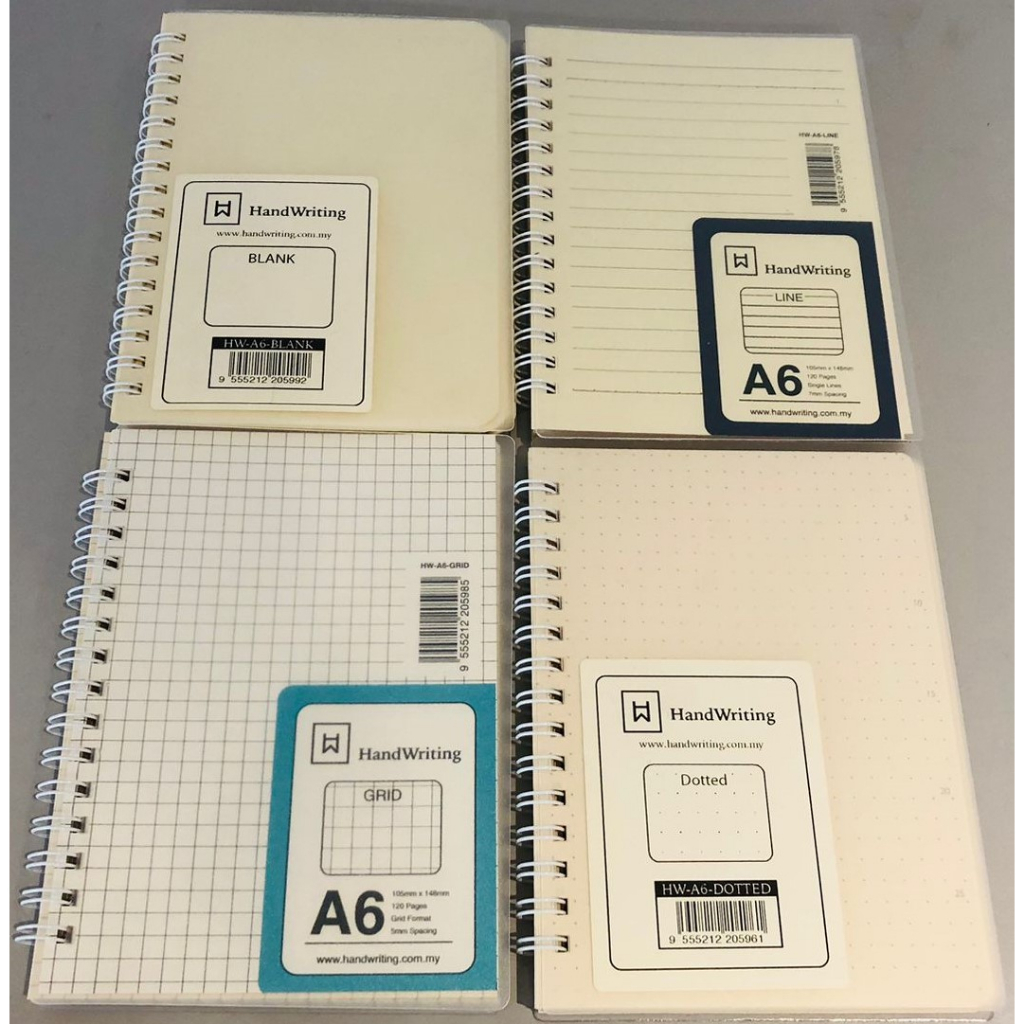 MASTERPRINT A6 size Handwriting Notebook - Square Grid / Blank / Dotted ...