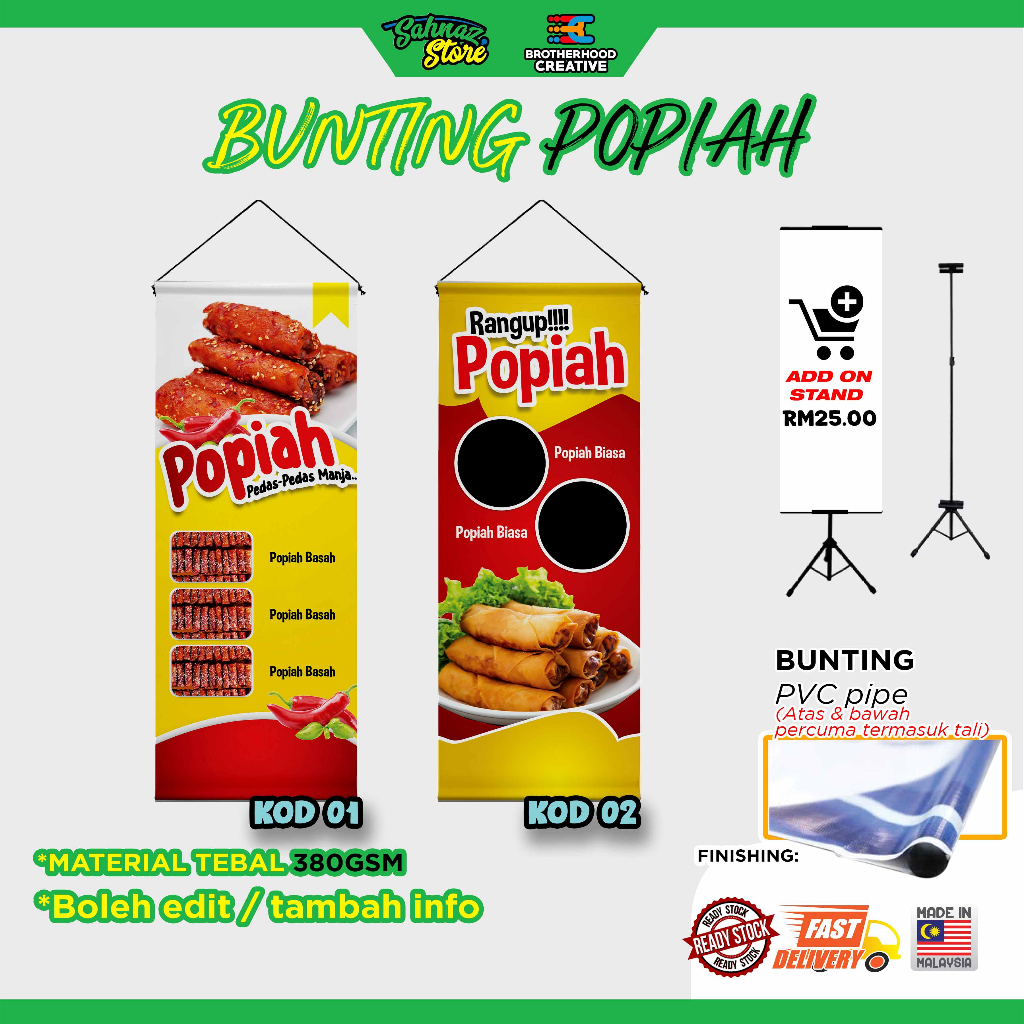 Bunting Popiah | Bunting Banner produk makanan readymade design boleh ...