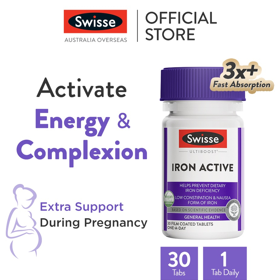 Swisse Ultiboost Iron Active 30 Film Coated Tablets (EXP:09 2024) | Shopee Malaysia